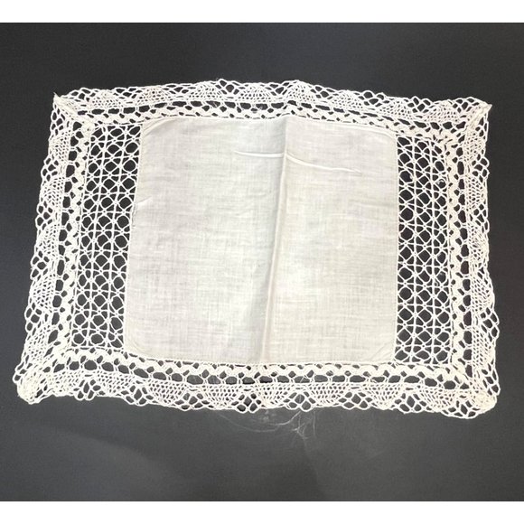 Unbranded | Dining | Vintage Linen Rectangular Doily Crochet Edge ...